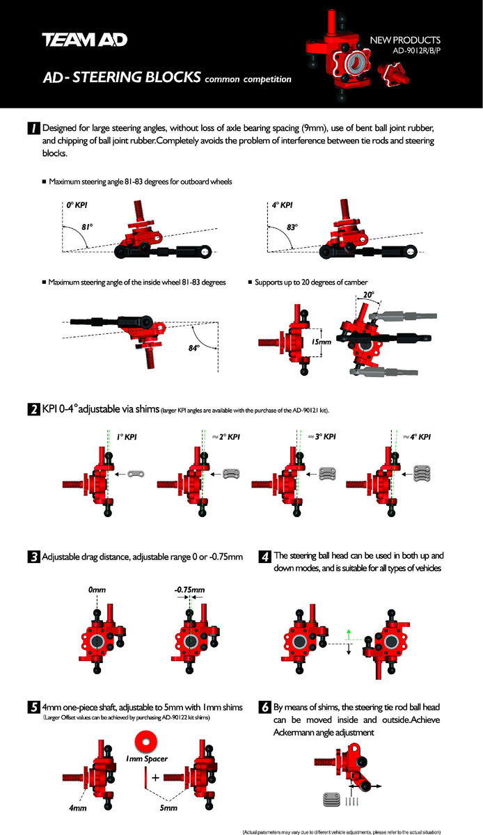 Team AD Steering Blocks various colours – asbo-rc